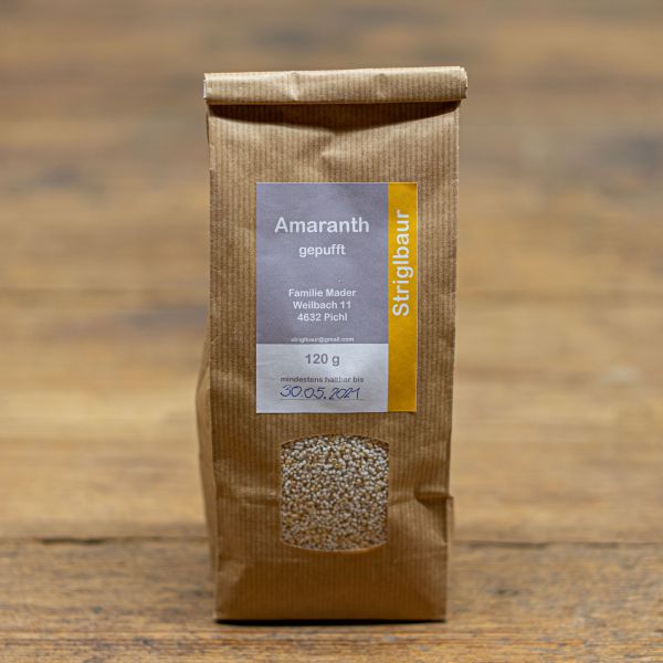 Amaranth gepufft - Striglbaur – Familie Mader - Bauernladen