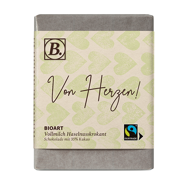B.Motto Schoko Von Herzen V-Milch Haselnusskrokant-Fairtrade - BioArt ...