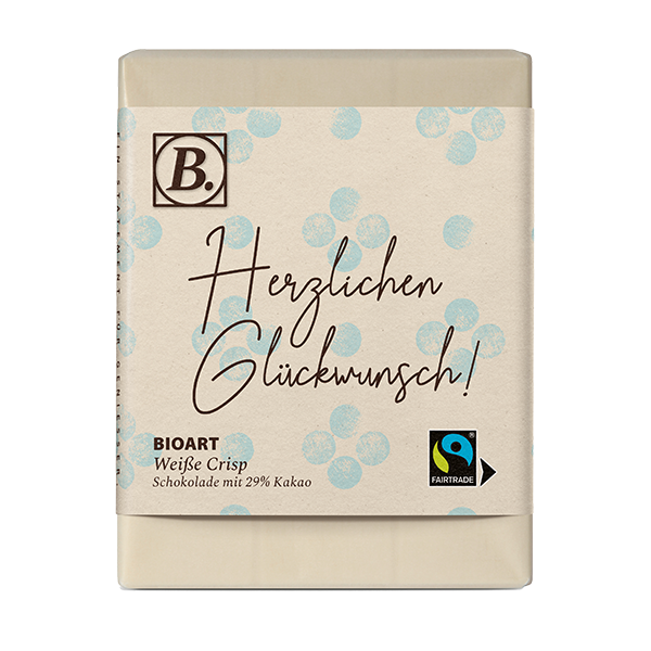 B. Motto Schoko Herzl. Glückwunsch Weiße Crisp - Fairtrade - BioArt AG ...