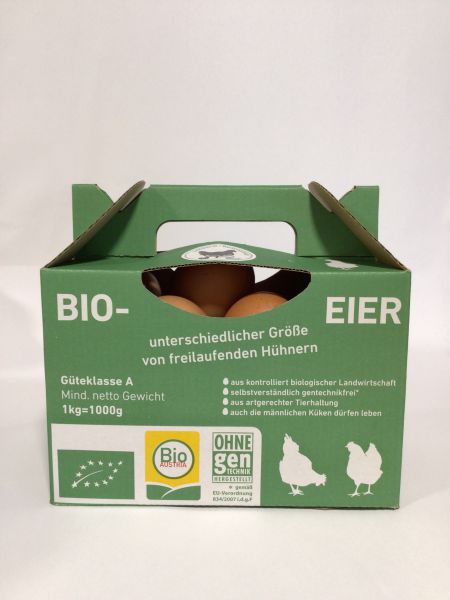 BIO Eier aus dem Mobilstall 1kg, unsortiert - Biohof Mang - Bauernladen