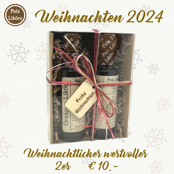Wertvoller weihnachtlicher 2er - Palz Liköre - Bauernladen