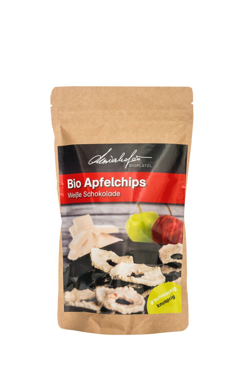Bio Apfelchips mit Weißer Schokolade 100g - BIOPLATZL Maierhofer ...